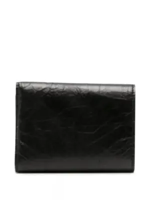 Fendi Ff Logo Crinkled Leather Wallet