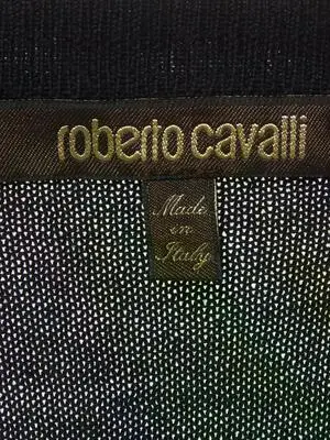 Roberto Cavalli Logo Embroidered Fine-knit Sweater