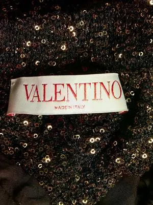 Valentino Garavani Sequin Feather-trim Flared Trousers
