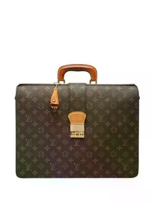 LOUIS VUITTON 1983 Monogram Serviette Fermoir Business Bag - Brown