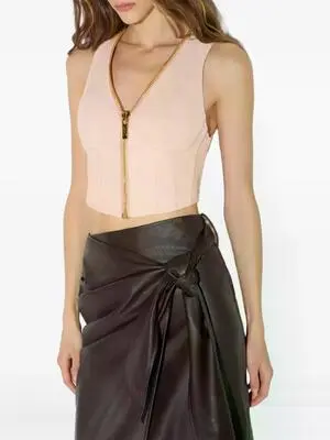 Elisabetta Franchi Technical Fabric Zip-up Top