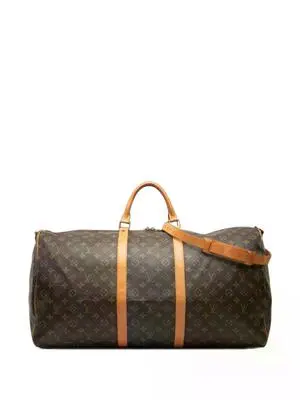 LOUIS VUITTON 1993 Monogram Keepall Bandouliere 60 Travel Bag - Brown