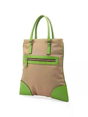 Prada Cinghiale Trimmed Canvas Tote Bag