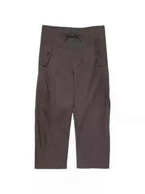 LESS Cotton Barrel-leg Pants - Brown