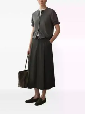 LESS A-line Pleated Skirt With Patch Pockets - Grey