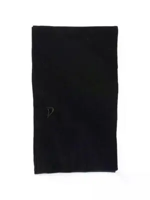 DONDUP Logo-patch Ribbed Scarf - Black