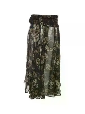 Magda Butrym Floral-print Silk Midi Skirt