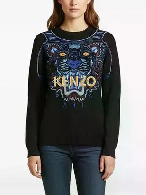 Kenzo Tiger Embroidered Crew Neck Sweater