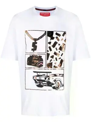 SPRAYGROUND Graphic-print Crew-neck T-shirt - White