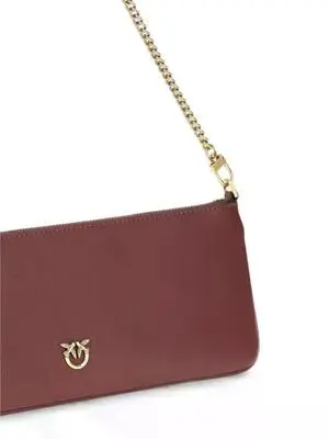 Pinko Horizontal Flat Leather Shoulder Bag