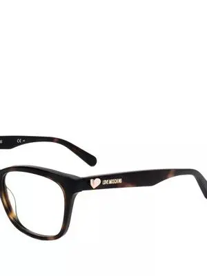 Moschino Tortoiseshell Effect Square Frame Eyeglasses - Brown