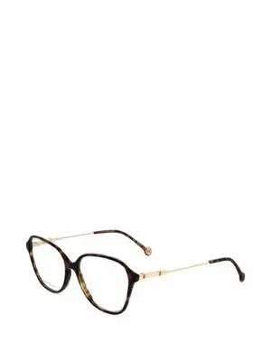 Carolina Herrera Tortoiseshell-effect Geometric-frame Glasses - Brown