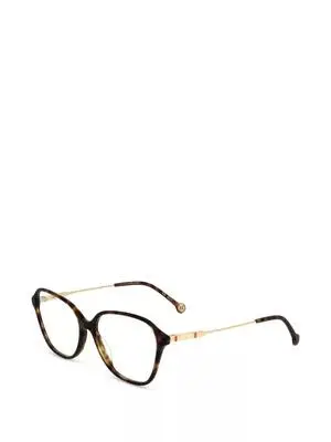 Carolina Herrera Tortoiseshell-effect Geometric Frame Eyeglasses - Brown