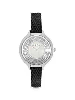 KENNETH COLE Crystal-embellished 33mm Watch - Neutrals