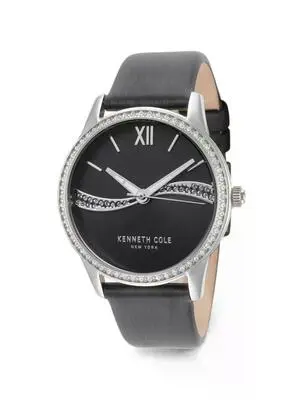 KENNETH COLE Classic Crystal-embellished 36mm Watch - Black