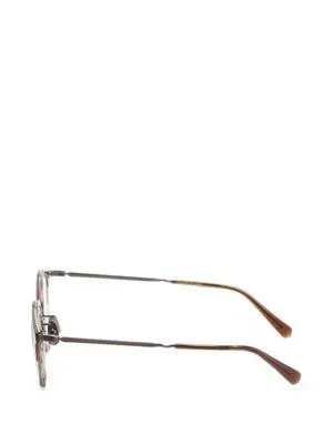 Garrett Leight Marmont Combo C Round-frame Glasses - Brown