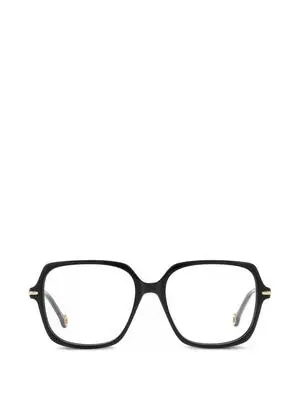 Carolina Herrera Glitter-detail Square-frame Glasses - Black
