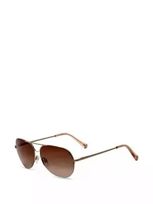 TURA Alicia Pilot Frame Sunglasses - Brown