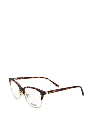 Fossil Tortoiseshell Browline-frame Glasses - Brown