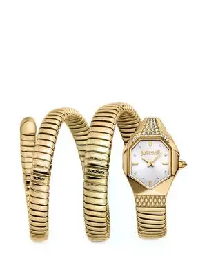 Just Cavalli Snake Crystal-embellished 22mm Watch - Silver