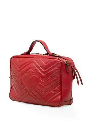 Gucci Small Gg Marmont Matelasse Leather Top Handle Satchel