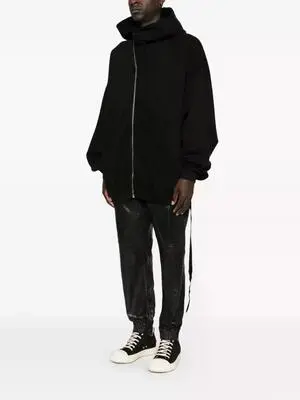 Rick Owens Asymmetric-zip Long-sleeve Hoodie - Black