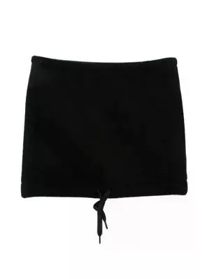 RIER Drawstring Fleece Beanie Hat - Black