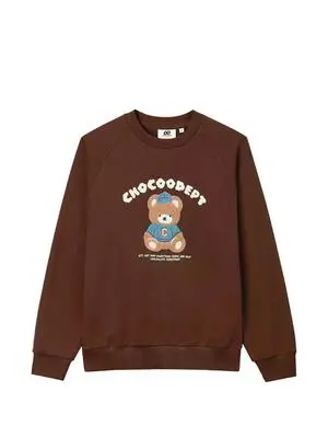 CHOCOOLATE Bear Patch Long Sleeve Sweatshirt