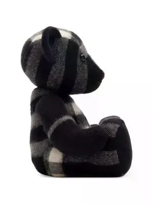 Burberry Check Cashmere Thomas Bear - Black
