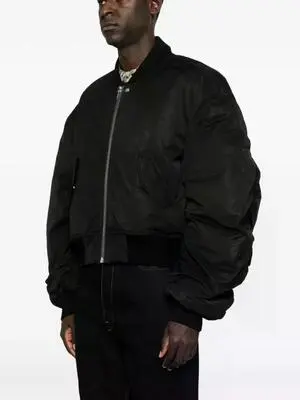 Rick Owens Secchia Flight Ruched-sleeve Bomber Jacket
