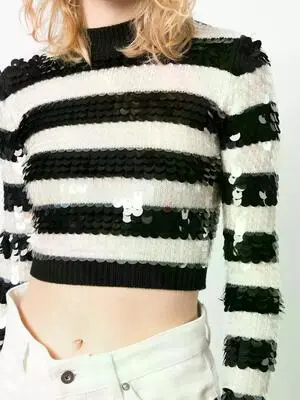 Monse Sequin Striped Cropped Jumper