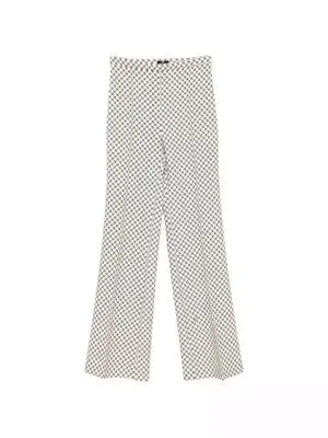 Elisabetta Franchi Monogram Print Wide Leg Trousers