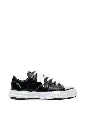 Mihara Yasuhiro Peterson23 Og Sole Wrinkled Leather Low-top Sneakers - Black