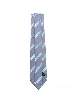 SAPIO Striped Textured-finish Tie Blue