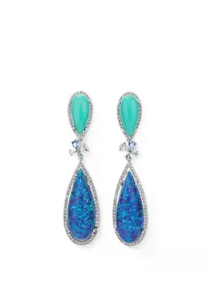 ANABELA CHAN Opal Papillon Multi-stones Earrings - Silver