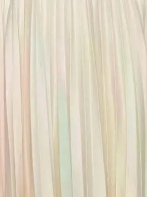 Polo Ralph Lauren Beige Satin Plissé Asymmetric Midi Skirt - Neutrals