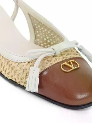 Valentino Garavani Vlogo Signature Woven Flat Pumps