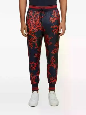 Dolce & Gabbana Corallo-print Drawstring Joggers - Blue