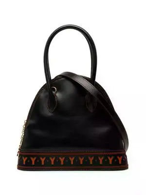 Saint Laurent 20th Century Leather Y Cutout Satchel - Black