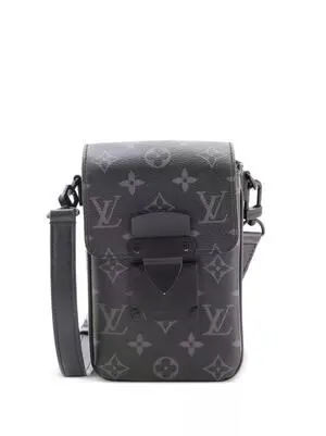 LOUIS VUITTON S Lock Vertical Wearable Wallet Monogram Eclipse Canvas Crossbody Bag - Black
