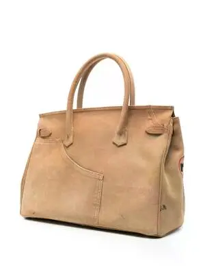 ANOTHER CHANCE Logo Patch Buckled Tote Bag