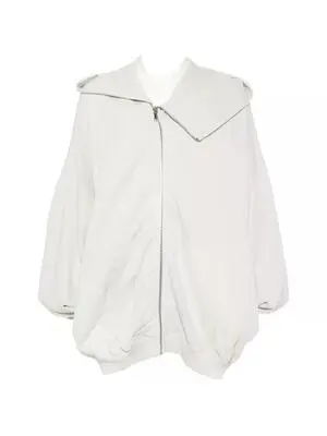 Rick Owens Mountain Hun Asymmetric-zip Hoodie - Neutrals