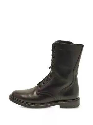 Celine Lace-up Combat Boots - Black