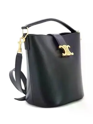 Celine Leather Bucket Bag - Black