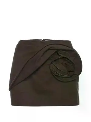 Magda Butrym Floral-appliqué Mini Skirt - Brown