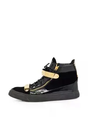 GIUSEPPE ZANOTTI Coby Metallic Strap Sneakers - Black