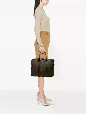 LOUIS VUITTON Monogram Macassar Porte Documents Jour Business Bag