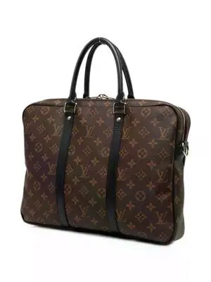 LOUIS VUITTON Monogram Macassar Porte Documents Jour Business Bag