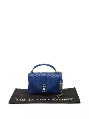Saint Laurent College Matelassé Tote Bag - Blue