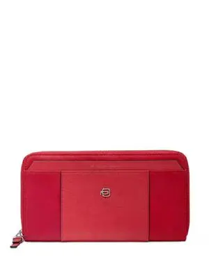 PIQUADRO Logo-plaque Zip-around Wallet - Red